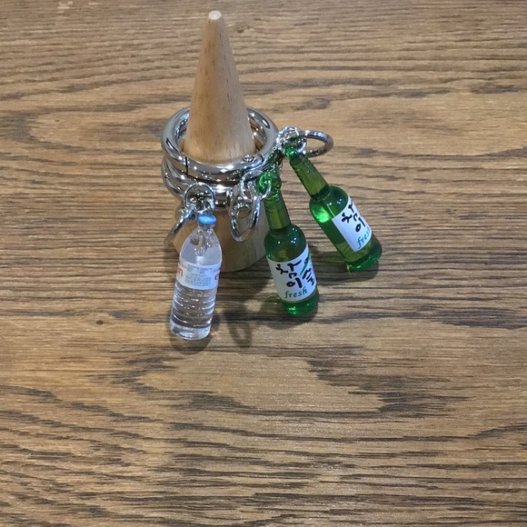 Accents | Korean Soju Bottleevian Miniature Key Chain Key Ring Green ...